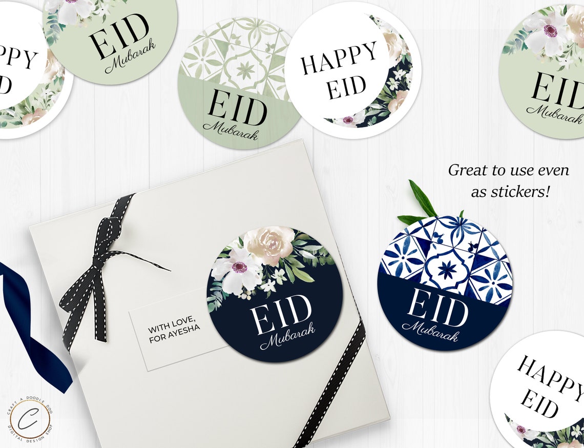 Set of 6 Eid Gift Tags Printable Digital Download Eid - Etsy