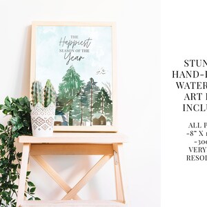 Blue Winter Digital Paper Pack, Holiday Scrapbook Watercolor Patterns ...