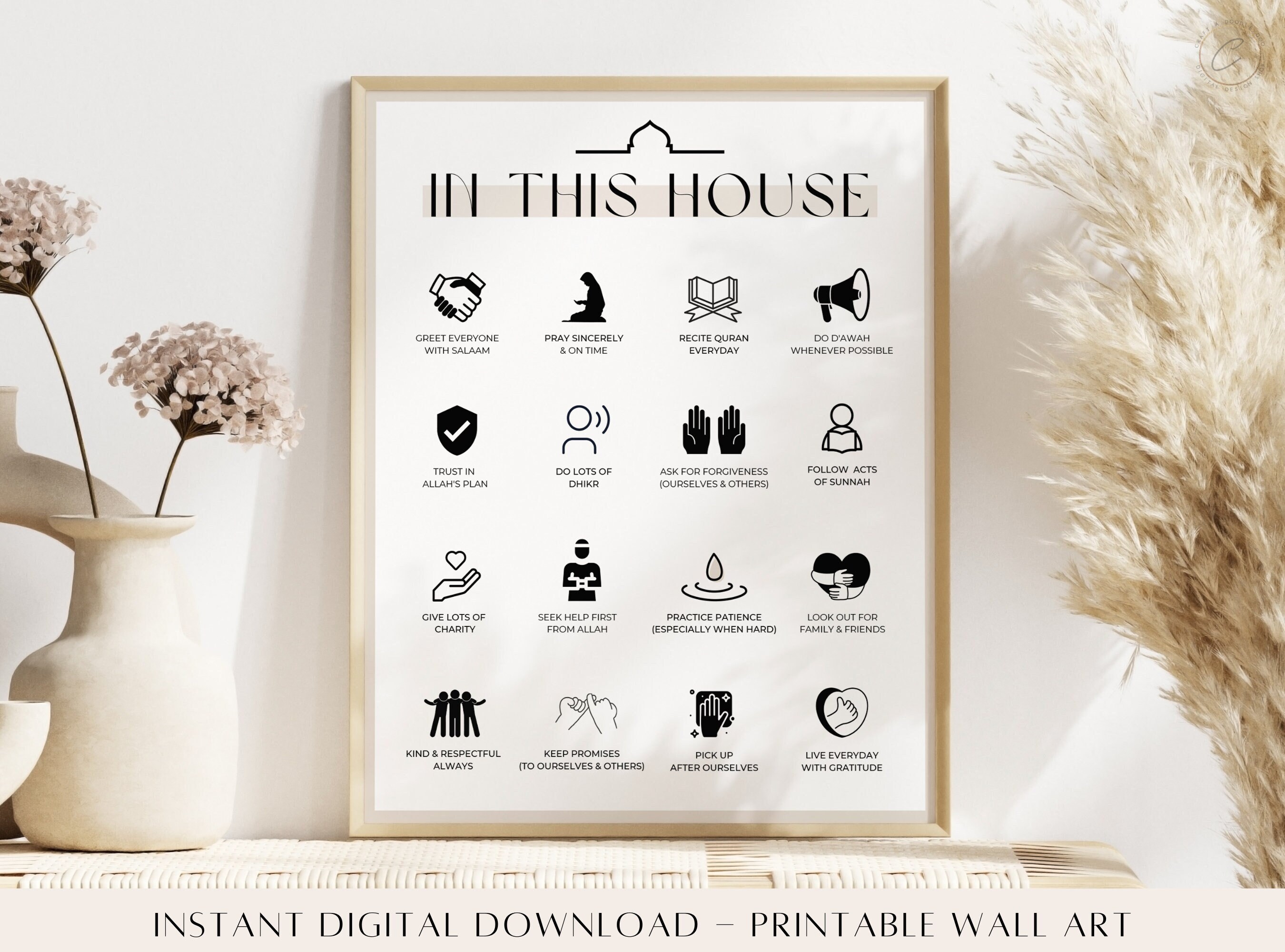 Islamic House Rules Poster Ramadan Printable Wall Art Digital - Etsy