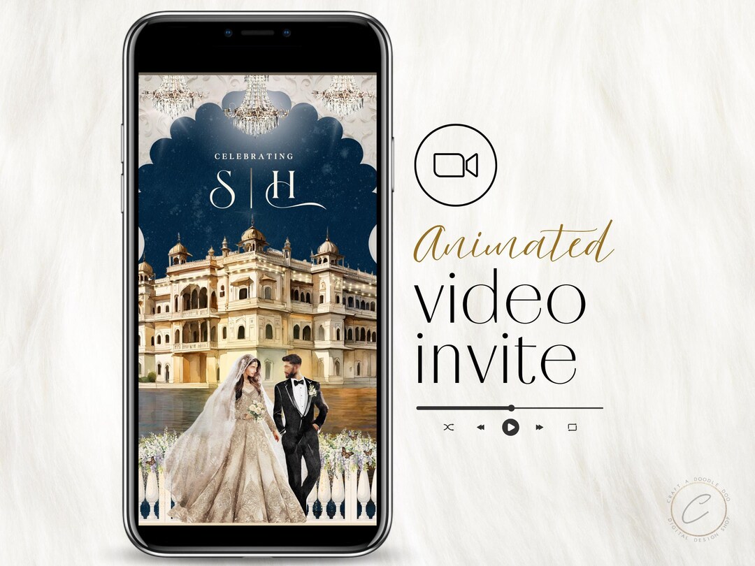 Custom Animated Muslim Wedding Reception Invitation, Digital Islamic ...