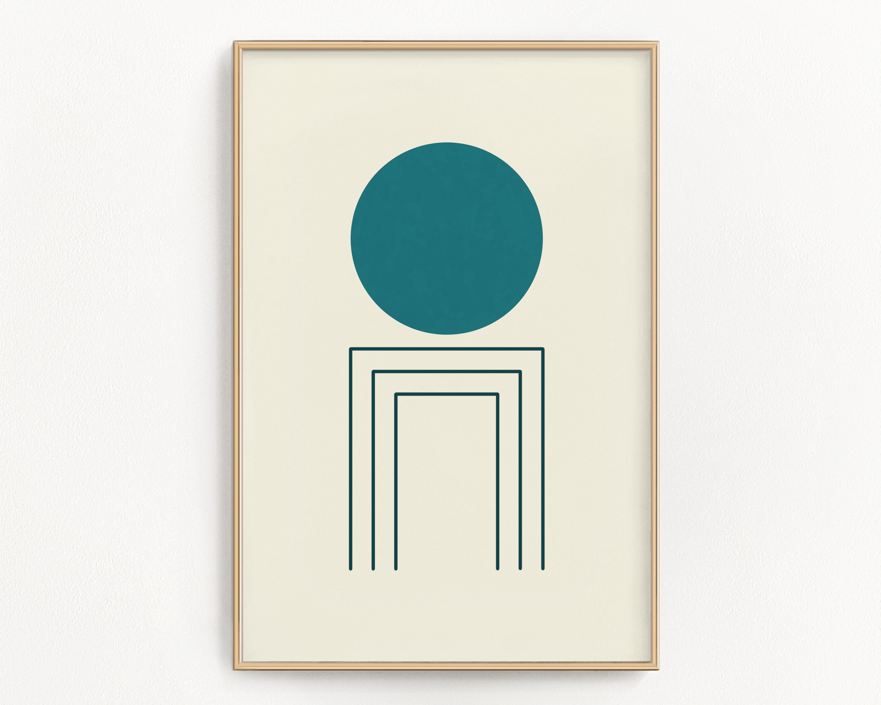 Teal Modern Abstract Line/shape Minimalist Wall Art Instant - Etsy