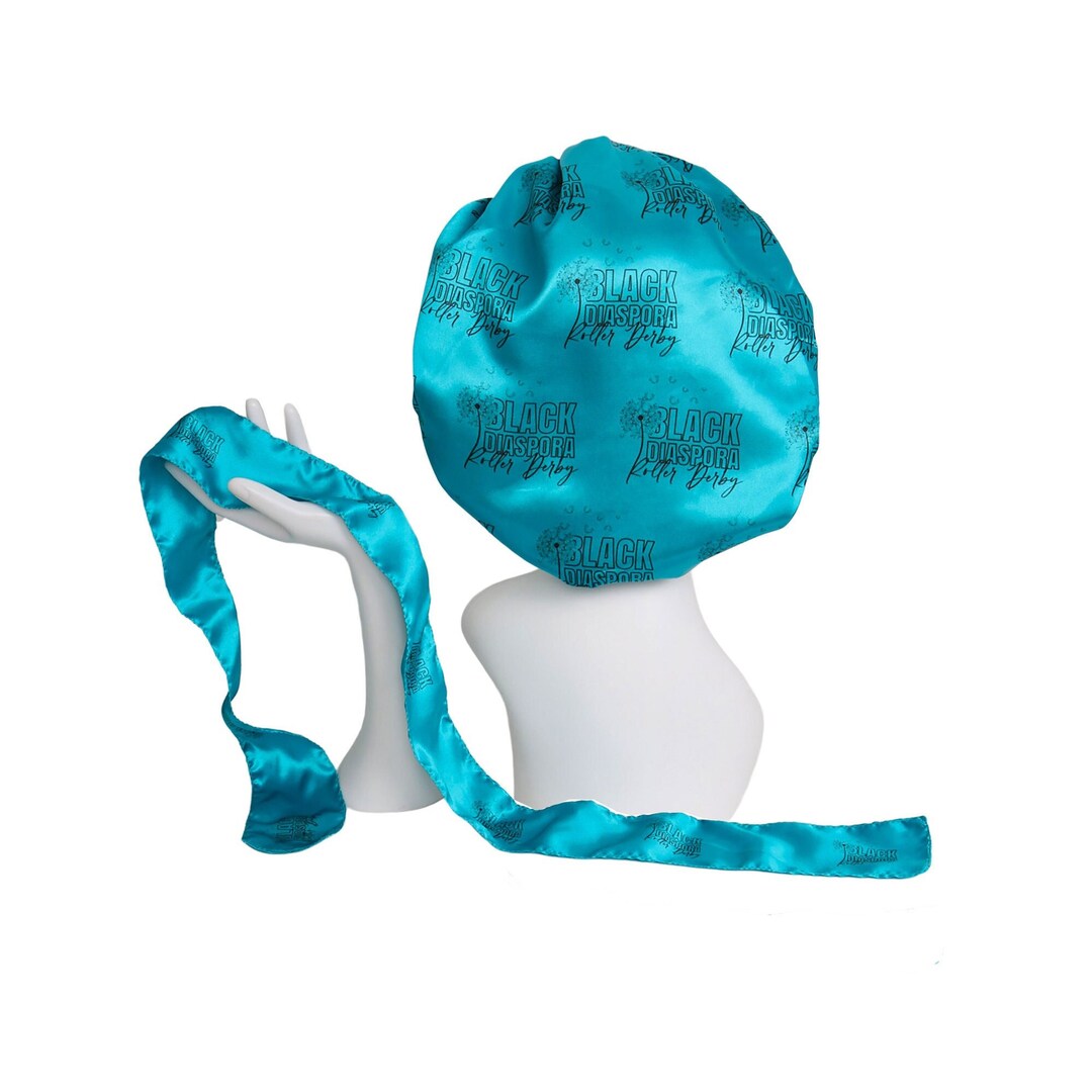 Custom Bonnet Edge Wraps Logo Repeated All Over Satin Silk Bonnet for ...