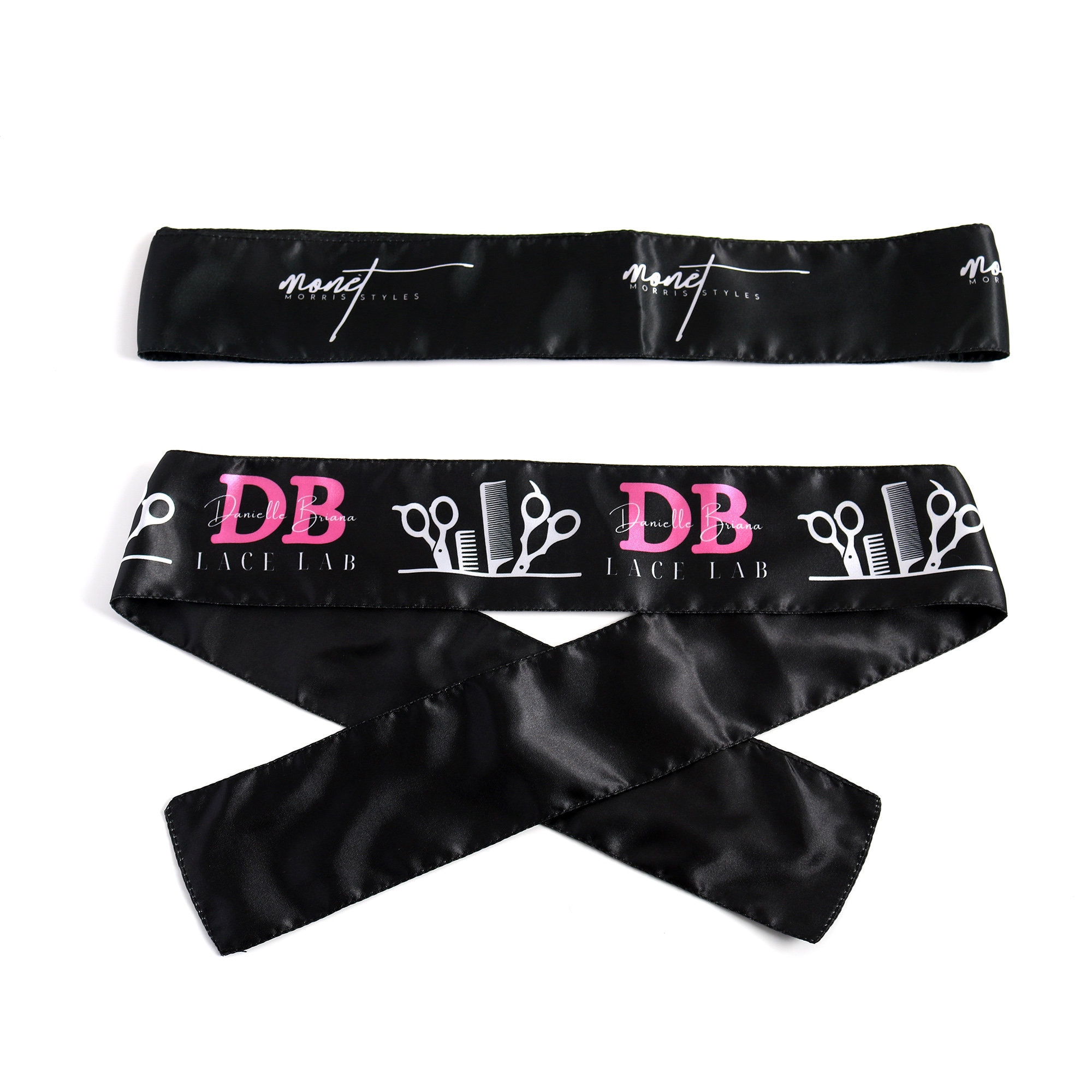 Custom Logo Satin Edge Wrap Bonnets Wholesale Logo Repeated - Etsy