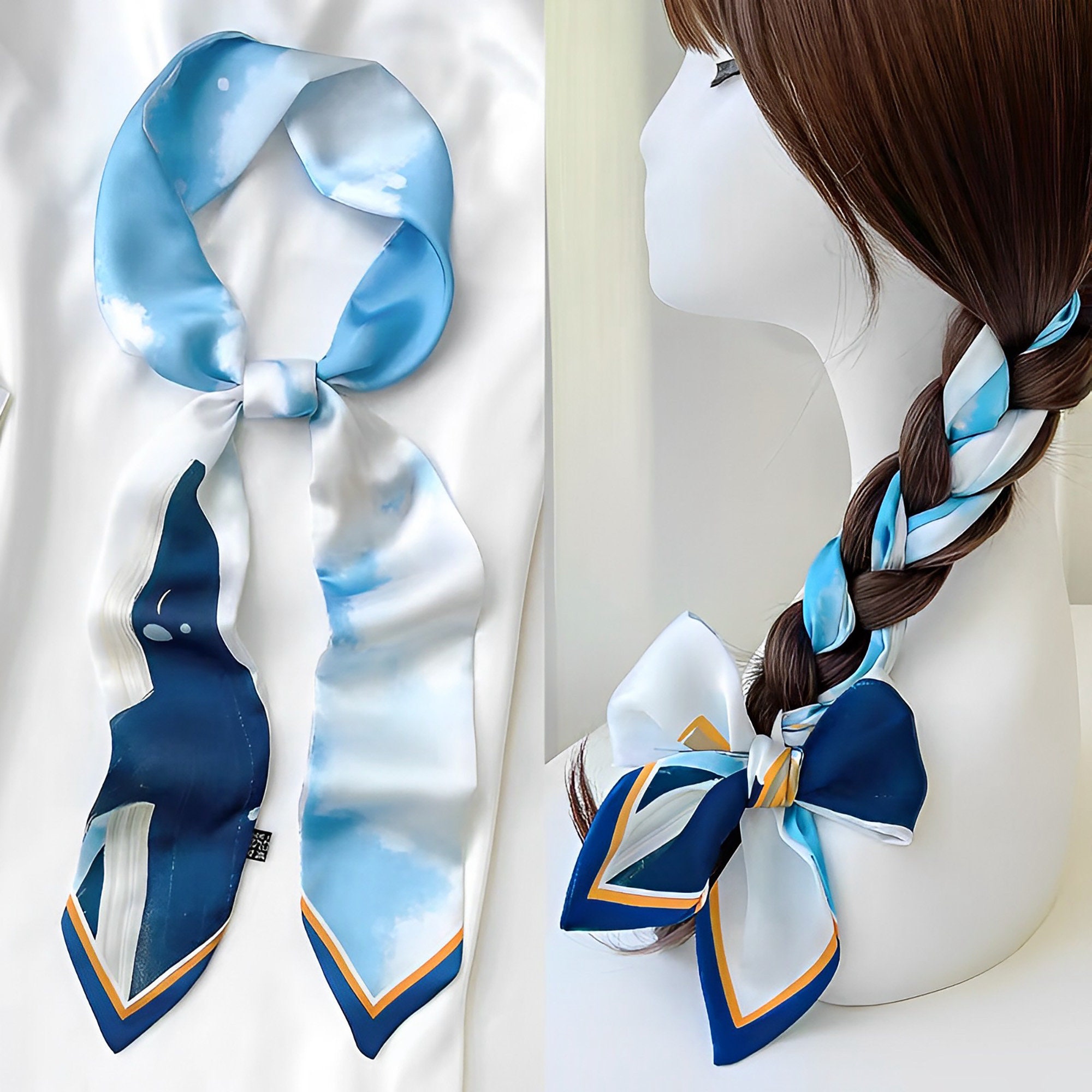Custom Silk Scarf: Personalized Photo, Drawing, or Logo - Etsy