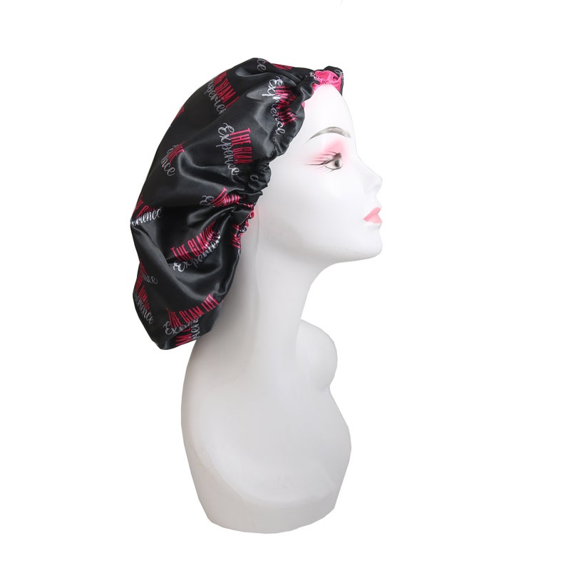 10 Custom Satin Silk Bonnet Logo All Over Bonnet, Melt Belt for Women ...