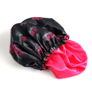 Custom Bonnet for Women,logo Repeated Double Layer Satin Bonnets ...