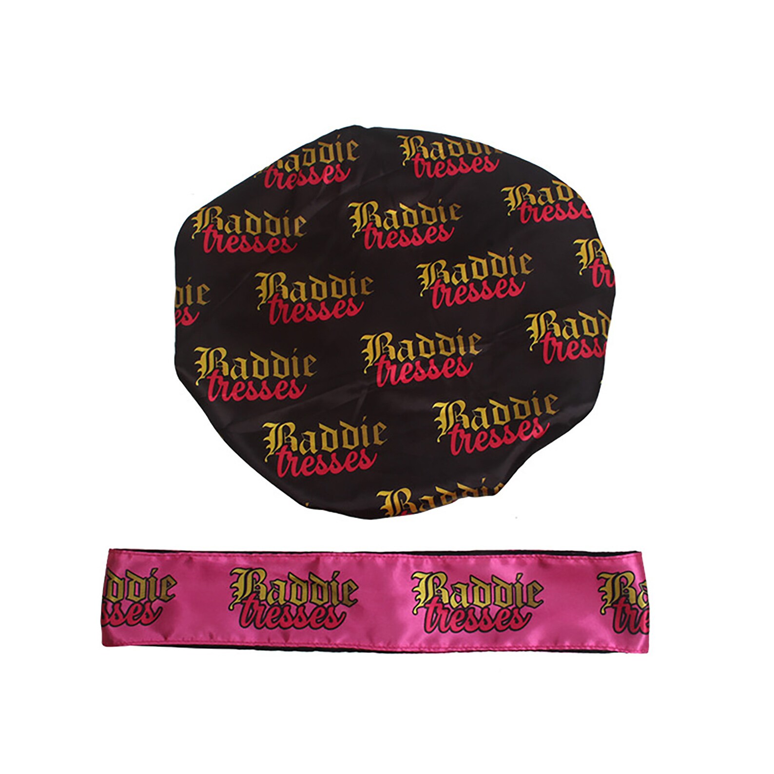 Logo All Over Satin Bonnets Edge Wraps, Satin Edge Scarves, Hair ...