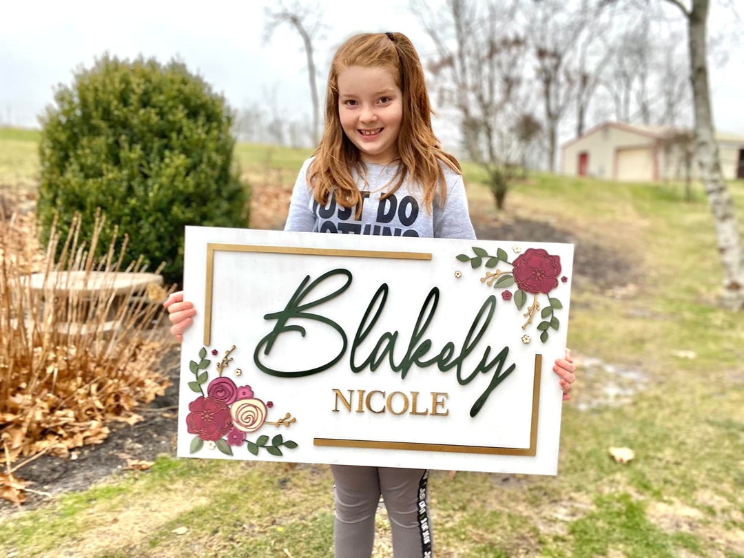 Baby Nursery/ Nursery Decor/ Baby Sign/ Personalized Sign/ Rectangle ...