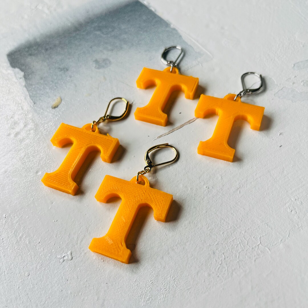 3D Printed Power T Earrings, University of Tennessee Power T Earrings ...