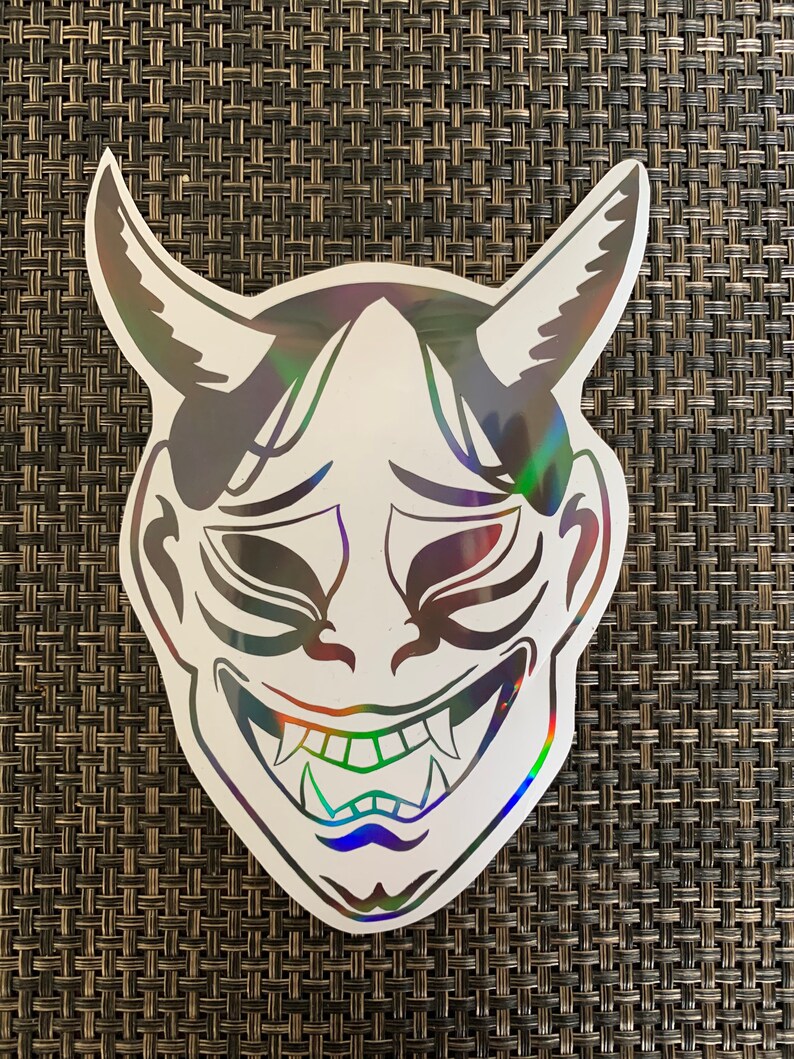 Japanese Oni Demon Mask Vinyl Decal - Etsy