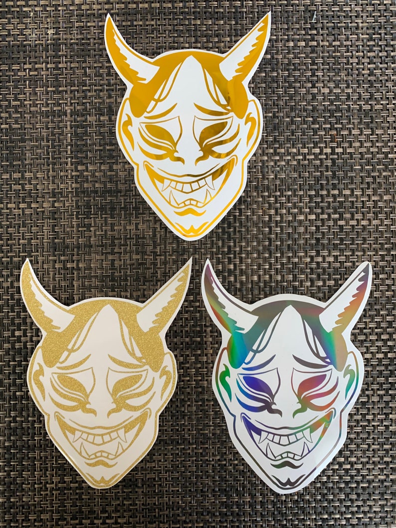 Japanese Oni Demon Mask Vinyl Decal - Etsy