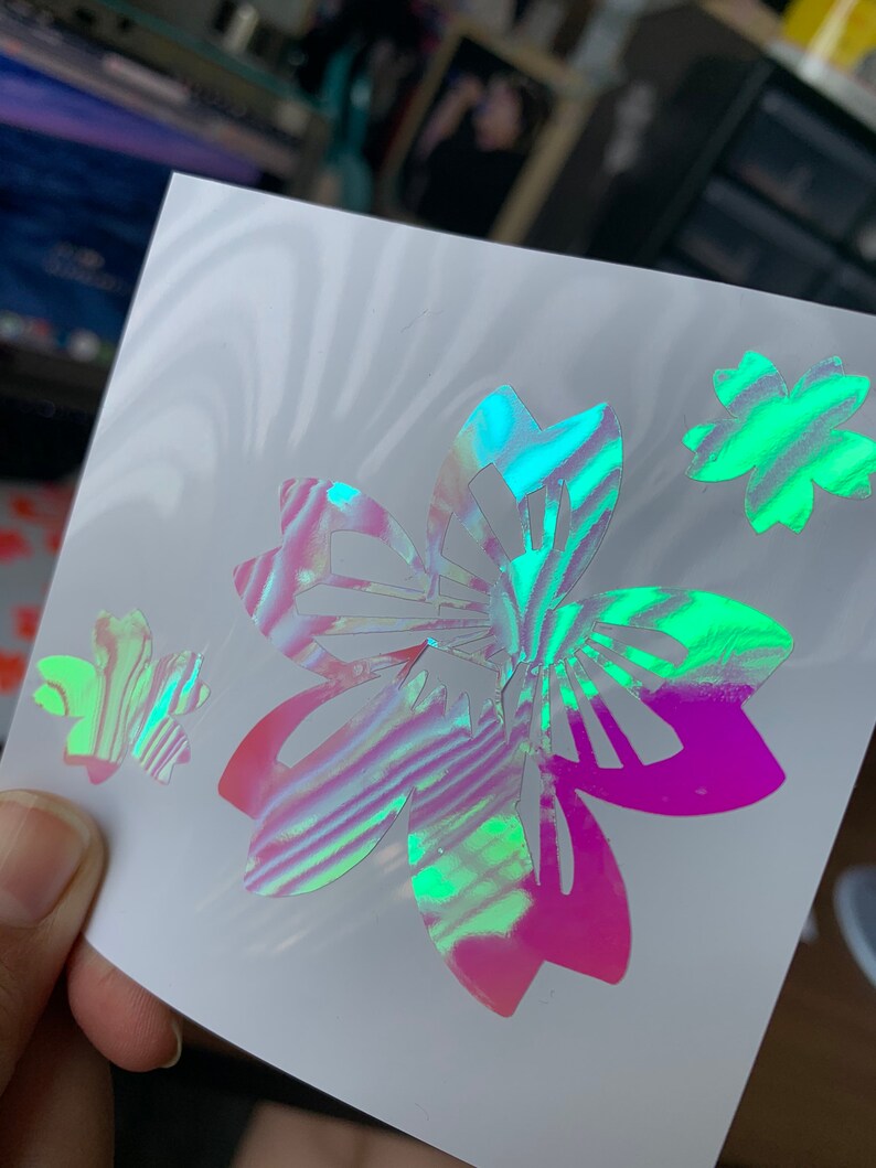 Kawaii Sakura Japan Holographic Vinyl Decal - Etsy