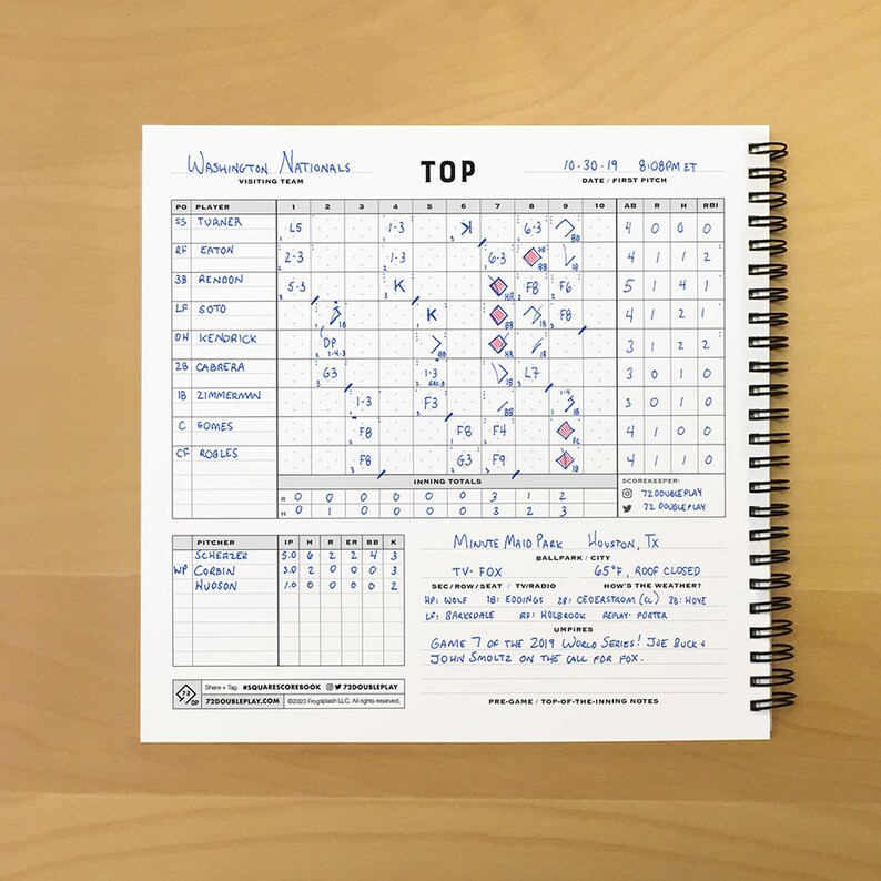 Square Baseball Scorebook | Etsy