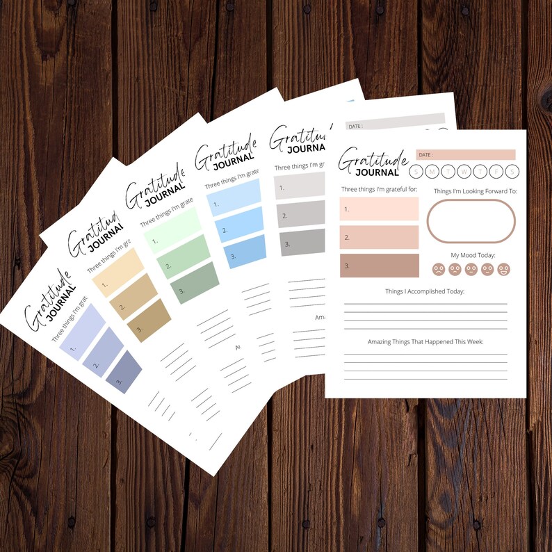 Daily Gratitude Tracker | Printable Gratitude Journal Template - Etsy