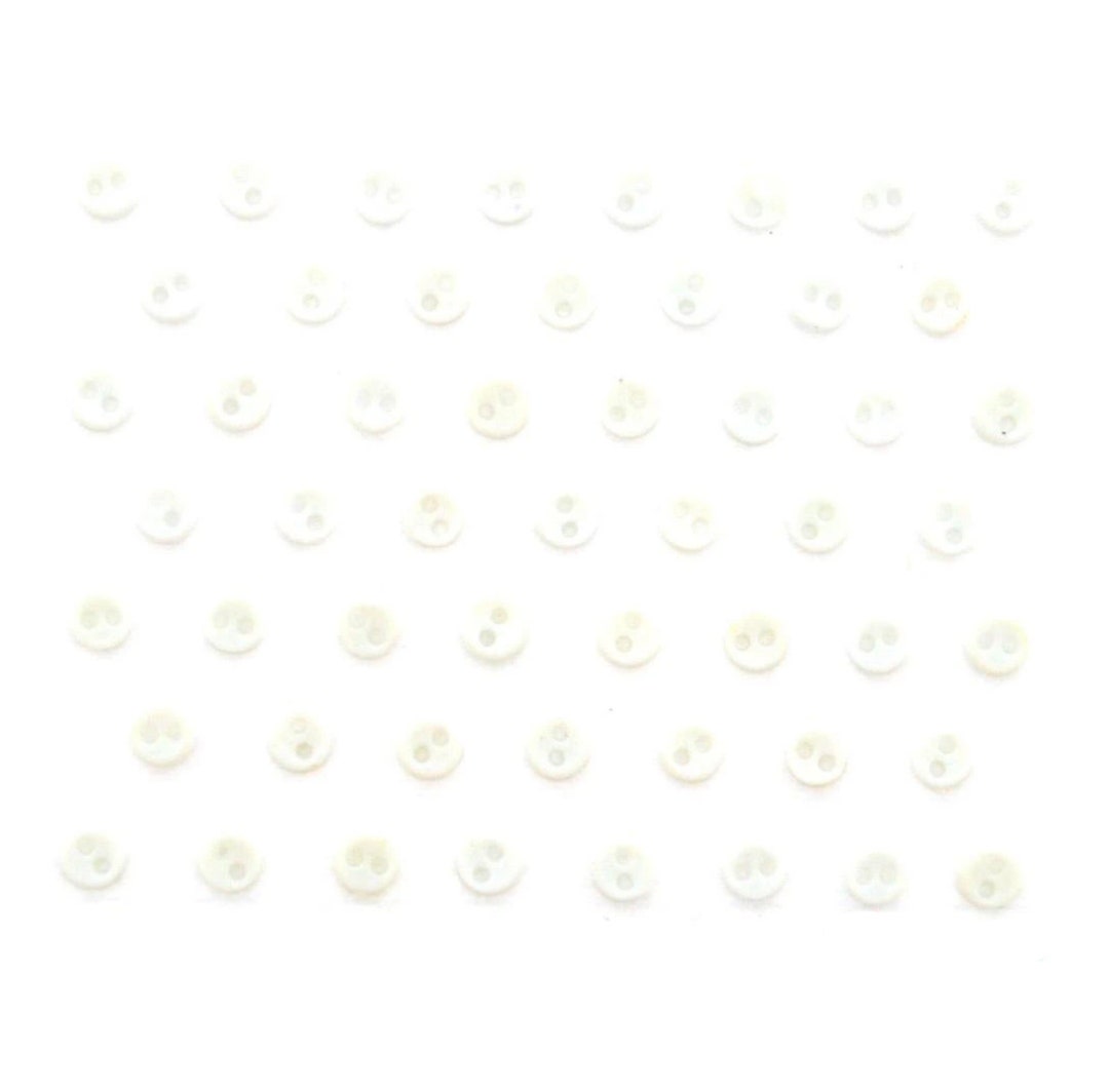 Micro Mini Round White Novelty Button Collection, Dress It up Buttons ...