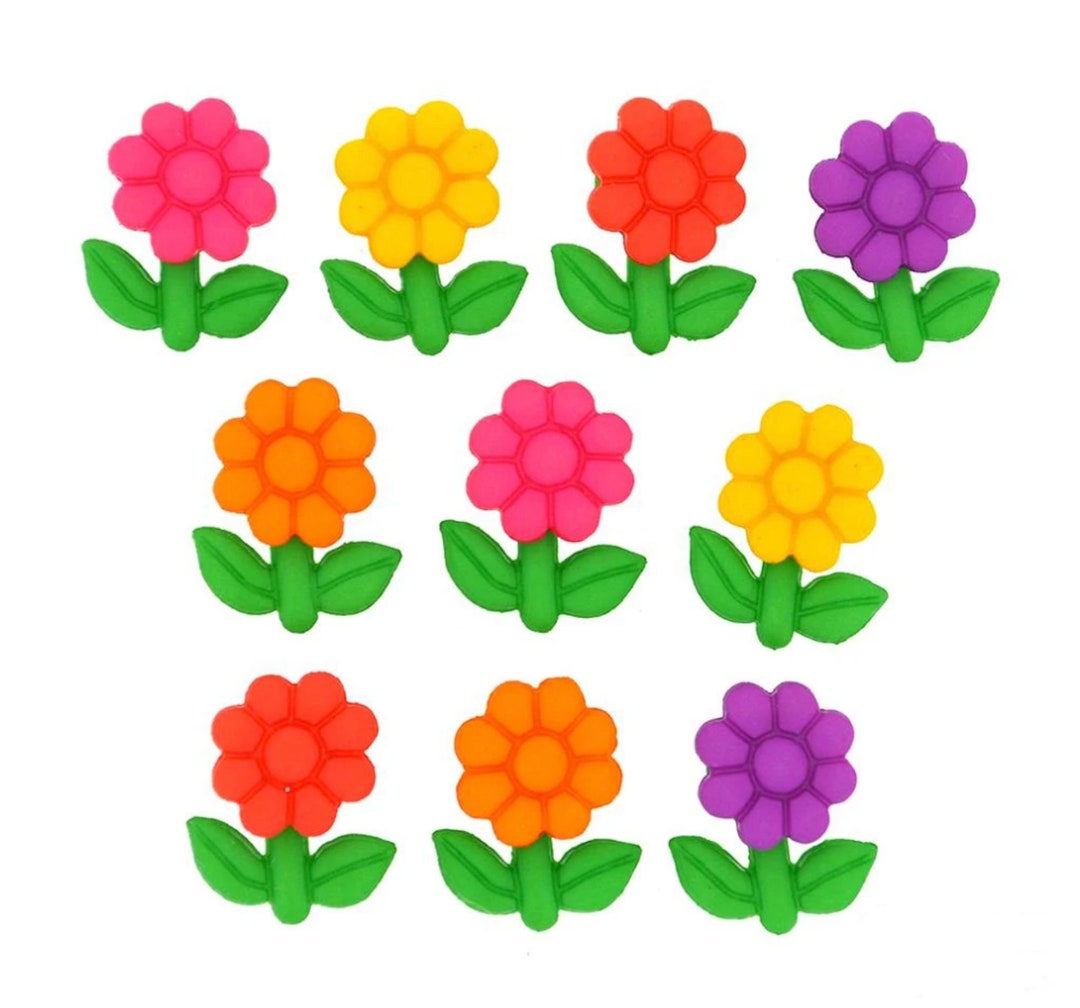 Garden Gems Novelty Button Collection, Dress It up Buttons, Cute Flower ...