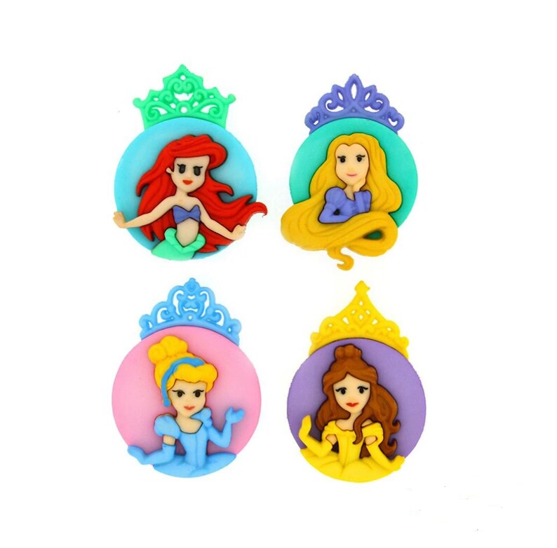 Disney the Princesses Buttons Novelty Collection Disney - Etsy