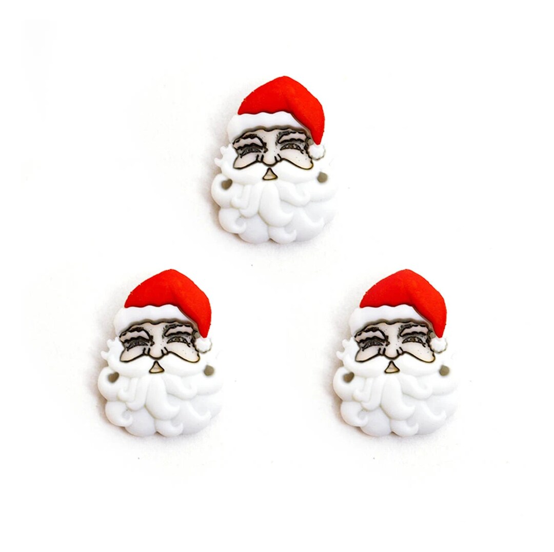 Santa Head Dress It up Buttons: Novelty Christmas Embellishments (set ...