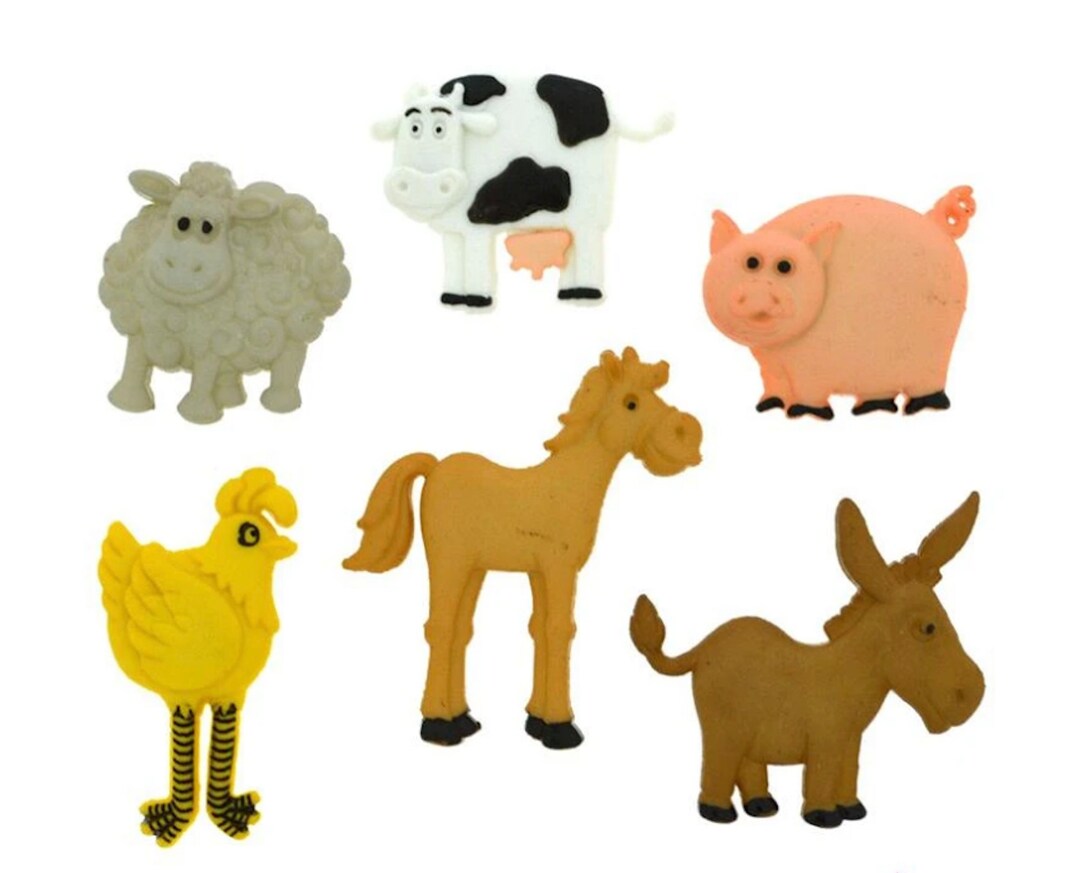 Funny Farm Novelty Button Collection, Dress It up Buttons, Cute Farm ...