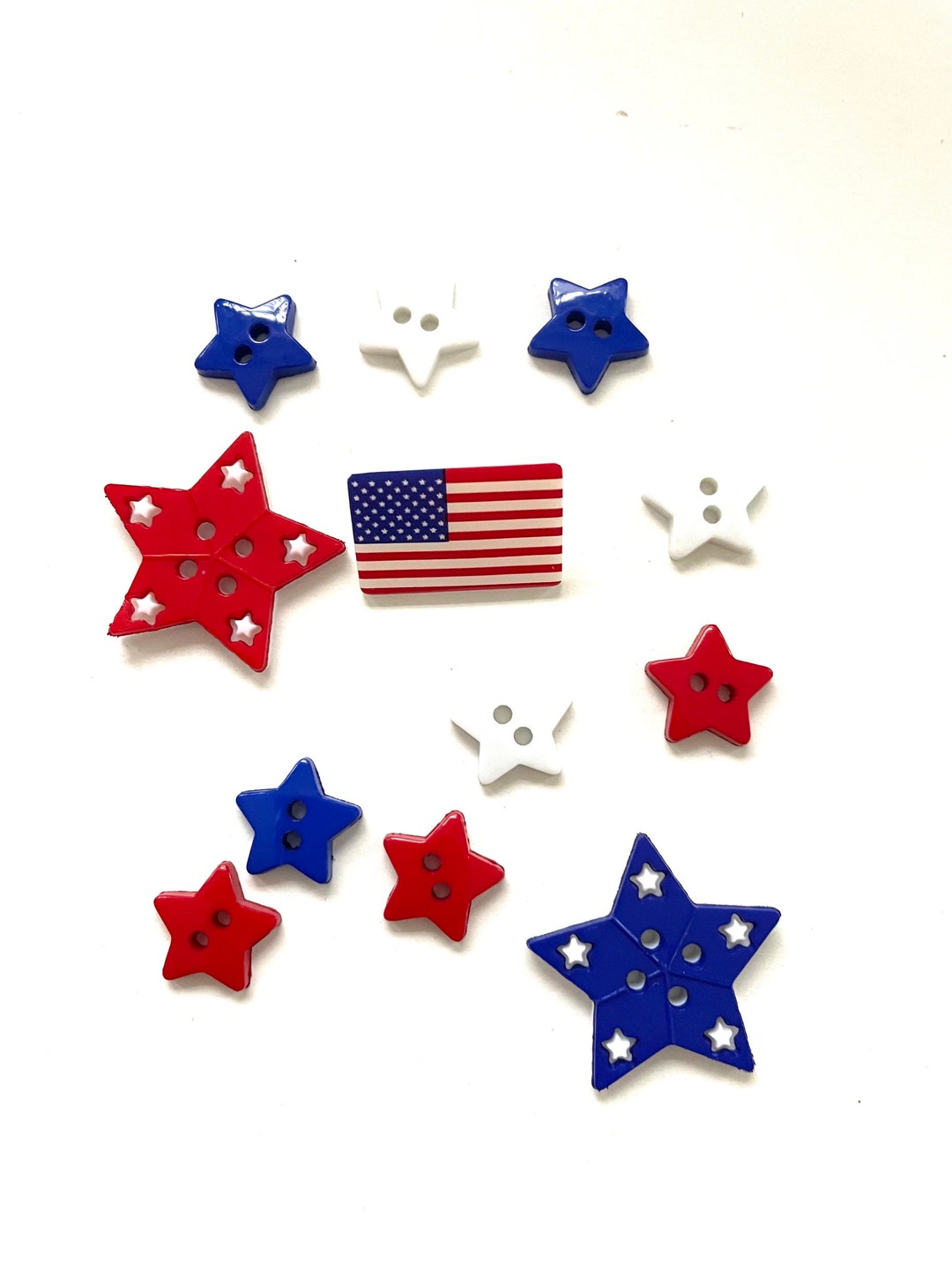 Patriotic Shapes Novelty Button Collection, Dress It up Buttons, Cute ...