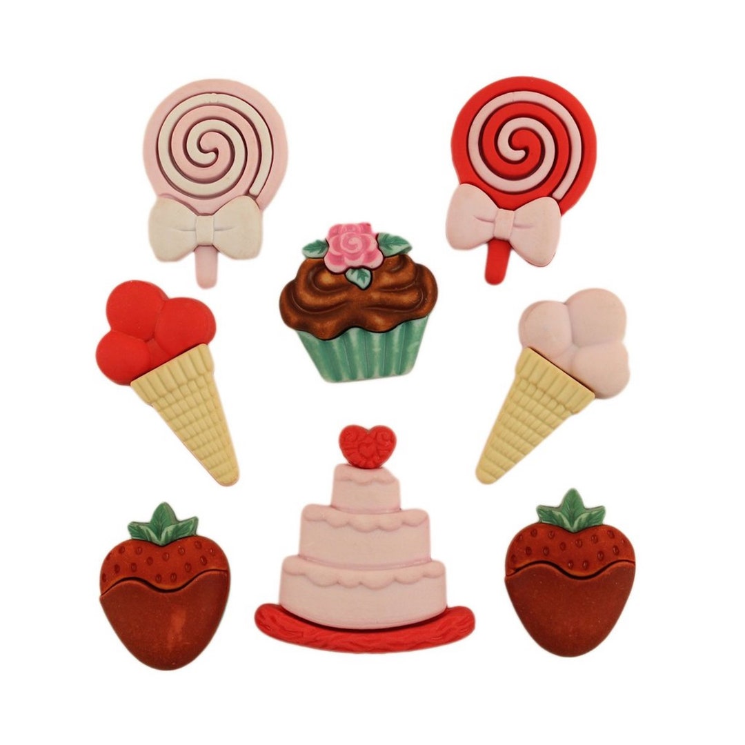 Sweet Tooth Novelty Button Collection, Cabochons, Foodie Buttons, Craft ...