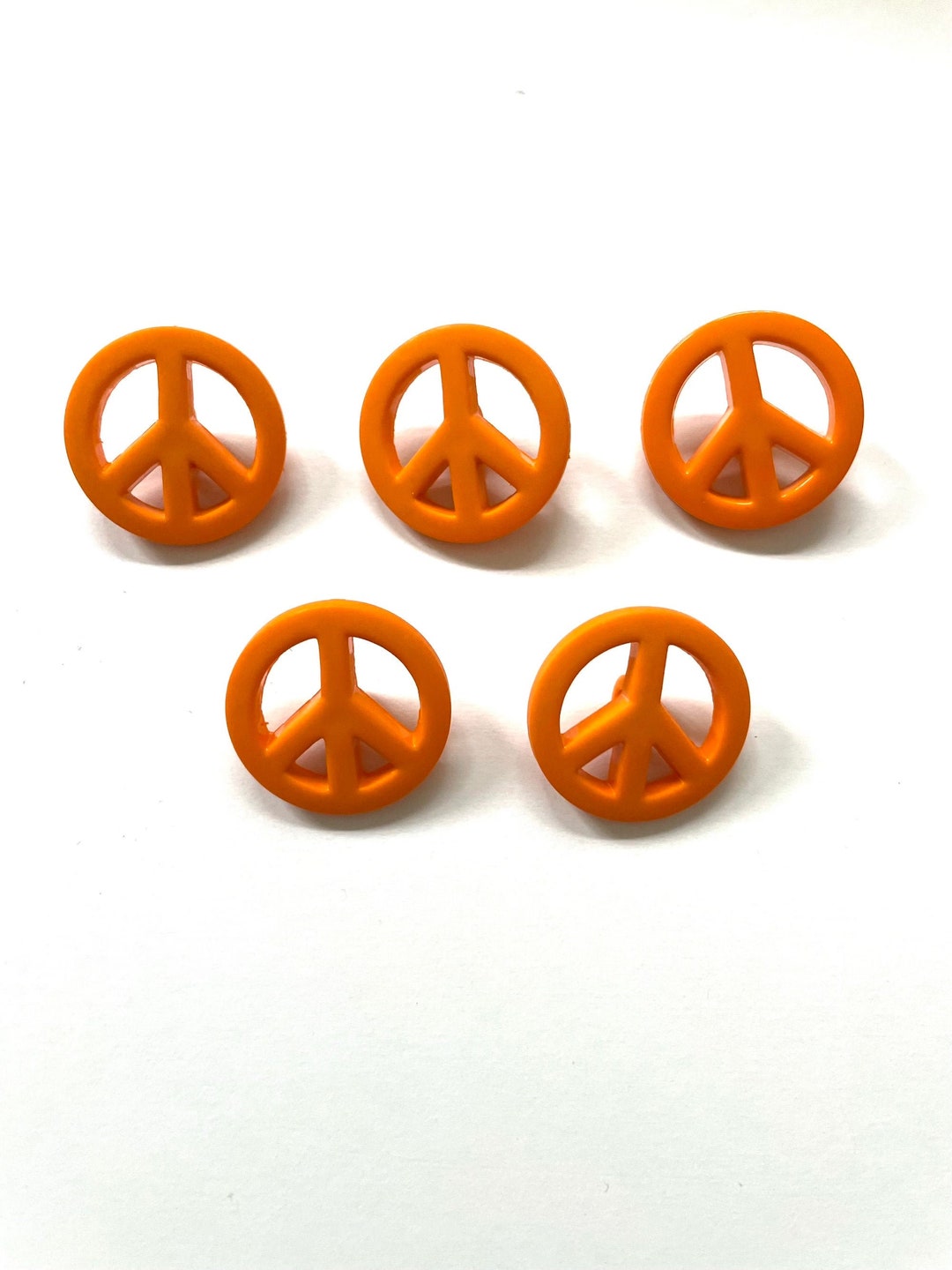 Peace Sign Button Galore Buttons: Orange Novelty Embellishments, Set of ...