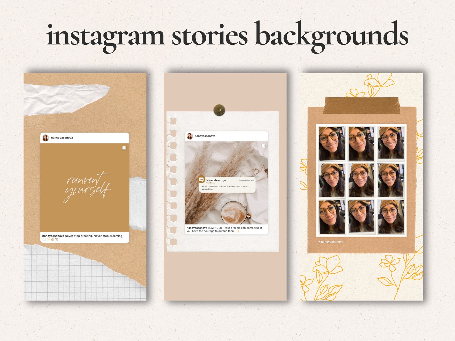 Instagram Story Backgrounds - Paper Collage Aesthetic, IG Story ...