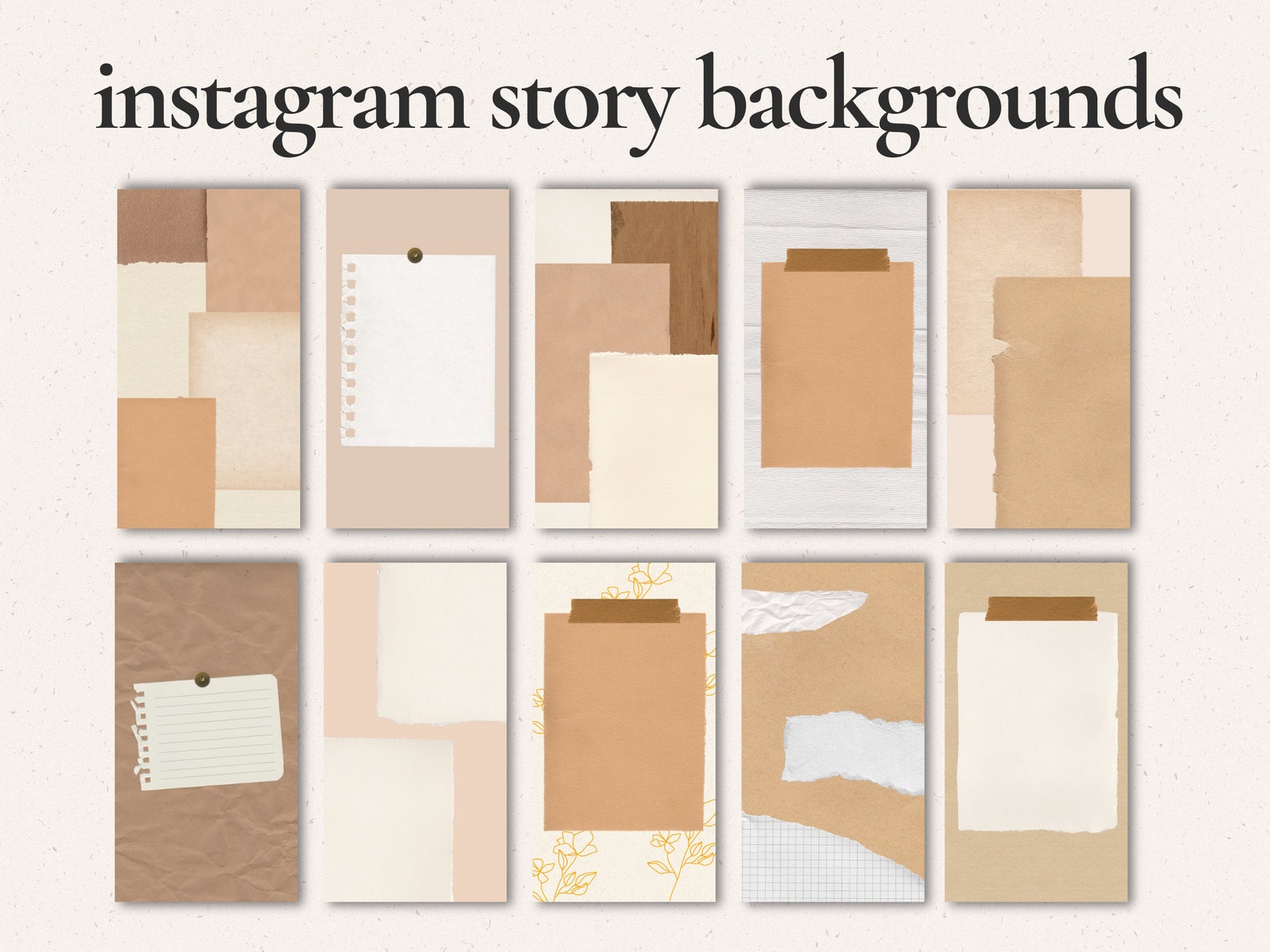 Instagram Story Backgrounds - Paper Collage Aesthetic, IG Story ...