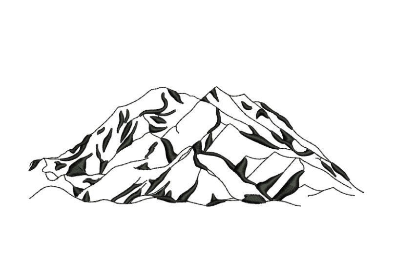 Denali Mountain Machine Embroidery File - Mount Denali Pattern- Alaska ...