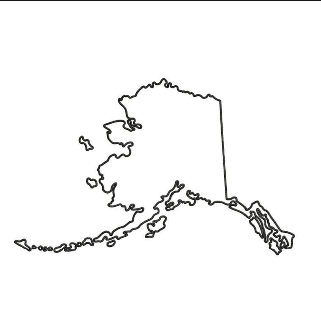 Alaska State Outline Machine Embroidery File - Alaska State Pattern ...