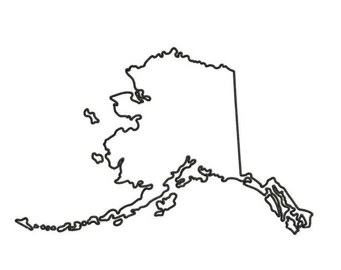 Alaska State Outline Machine Embroidery File - Alaska State Pattern ...