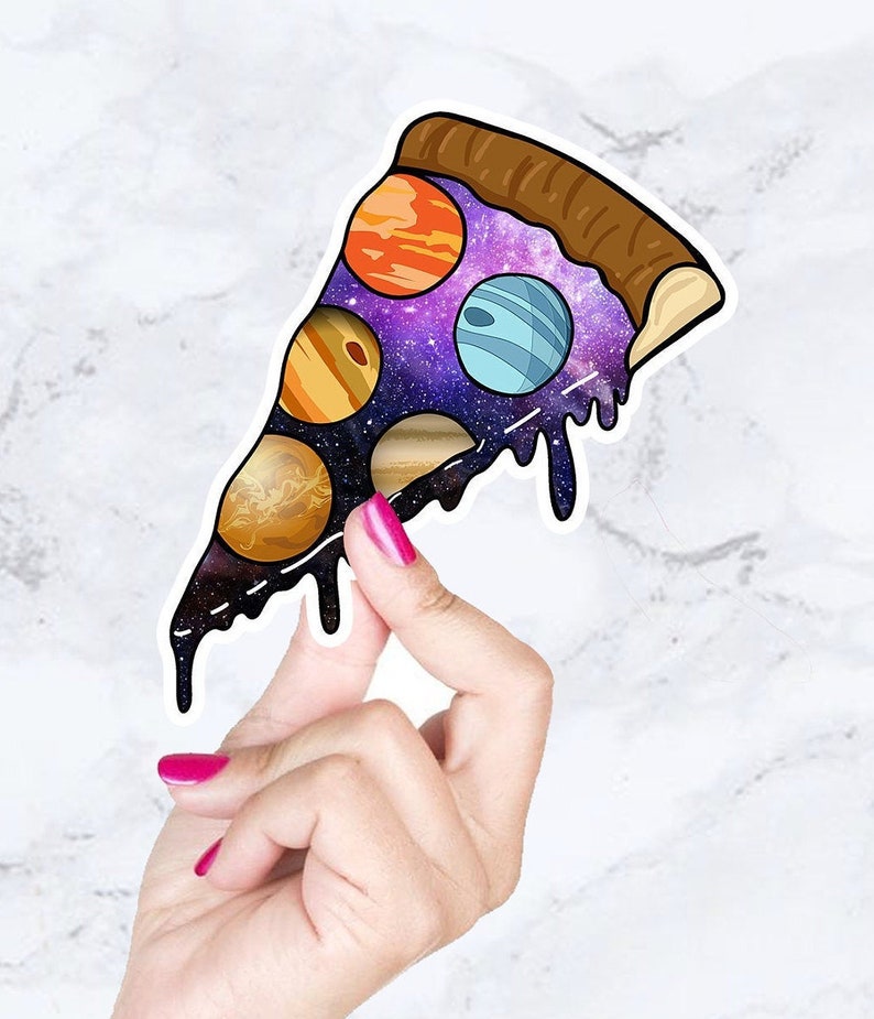 Space Pizza Sticker - Space Sticker - Water Bottle Sticker - Laptop ...