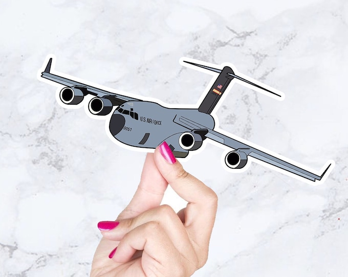 C-17 Globemaster Sticker - Aircraft Sticker - Water Bottle Sticker ...