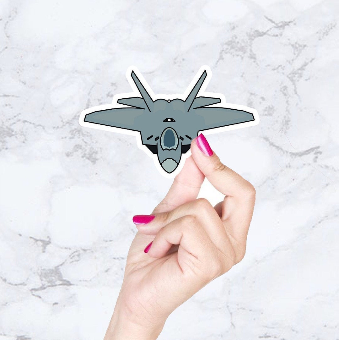 F-22 Raptor Sticker - Aircraft Sticker - Water Bottle Sticker - Laptop ...