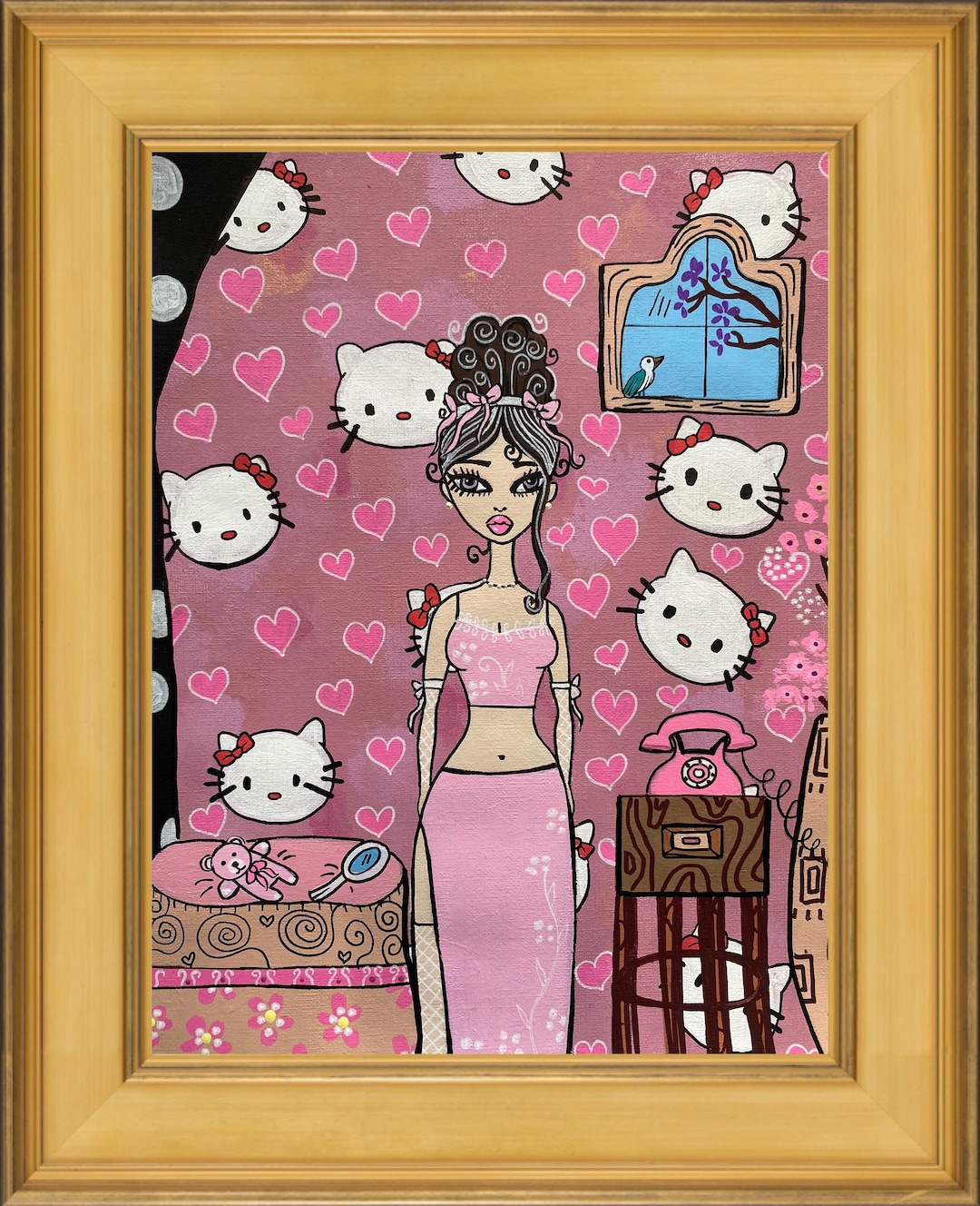 Hello Kitty Coquette Girly Art Print Wall Decor - Etsy