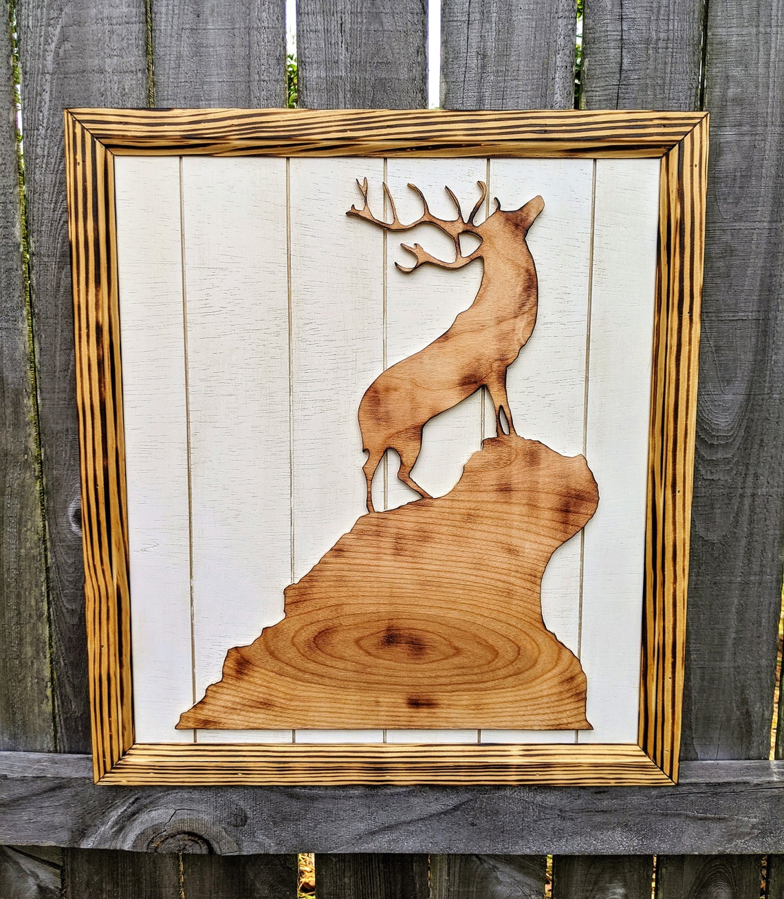 Lone Elk // Wooden Wildlife Wall Sign // Cabin Decor // Hunting Decor ...