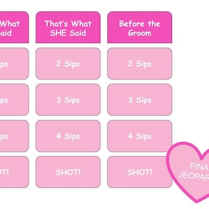 Bridal Jeopardy Bachelorette Game | Bach Party Game for Bride and ...