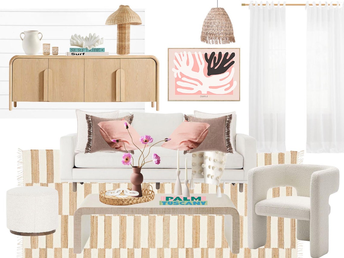 Coastal Surf Shack, Living Room Package, Pre-designed Room, Online ...