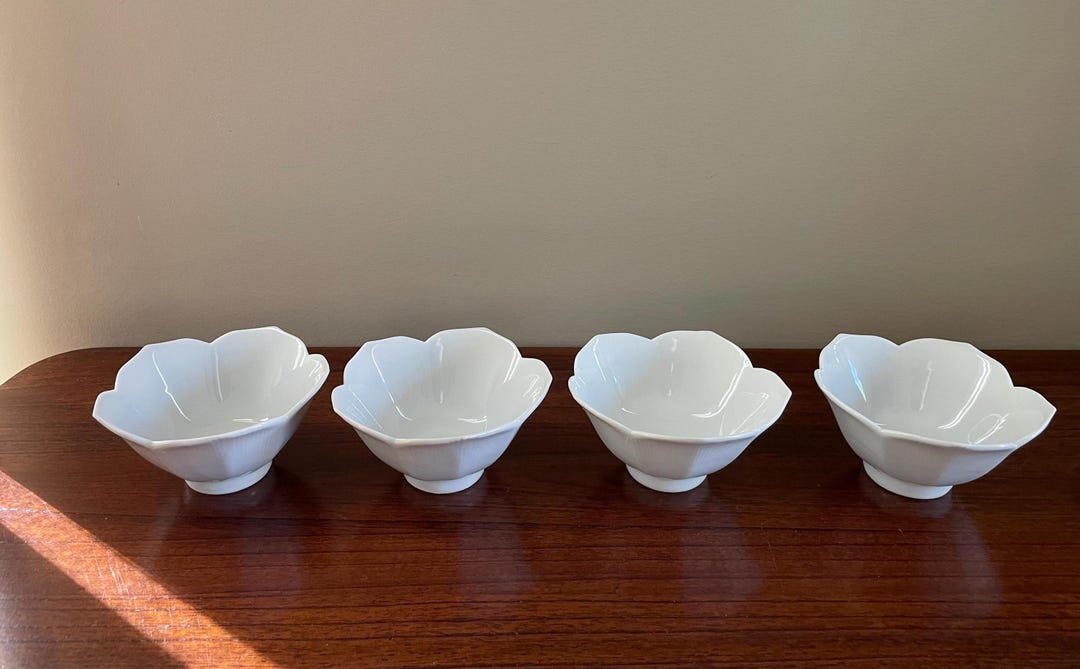 Flower Shaped Bowls Set of 4 Vintage Soup Bowls - Etsy