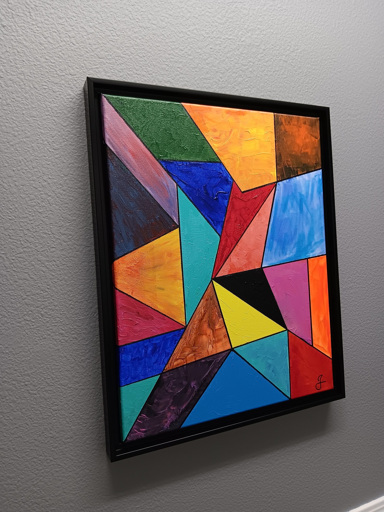 Triangles Abstract Art Painting on 20" X 16" ( 50.8 Cm X 40.6 Cm ...