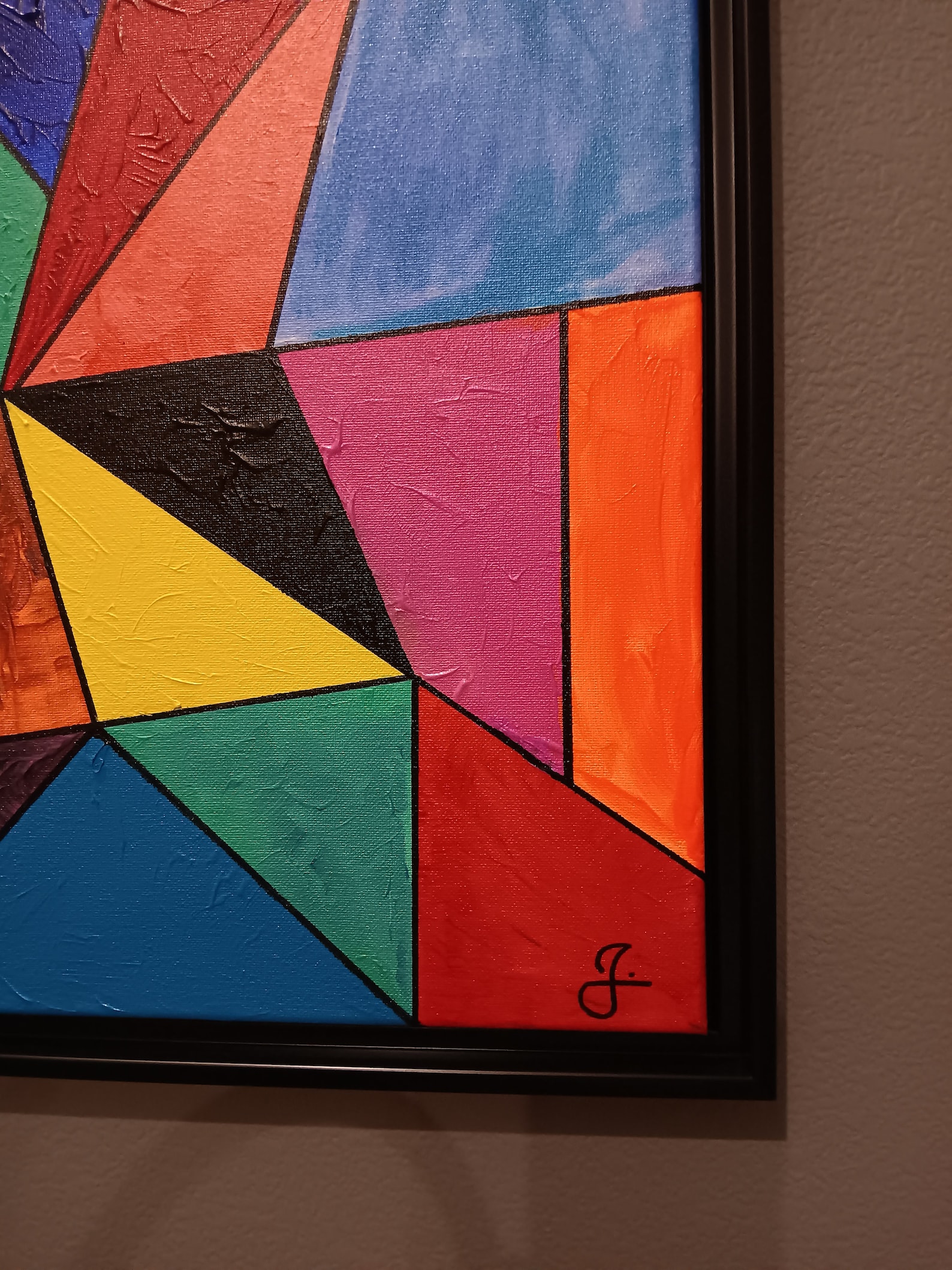 Triangles Abstract Art Painting on 20" X 16" ( 50.8 Cm X 40.6 Cm ...