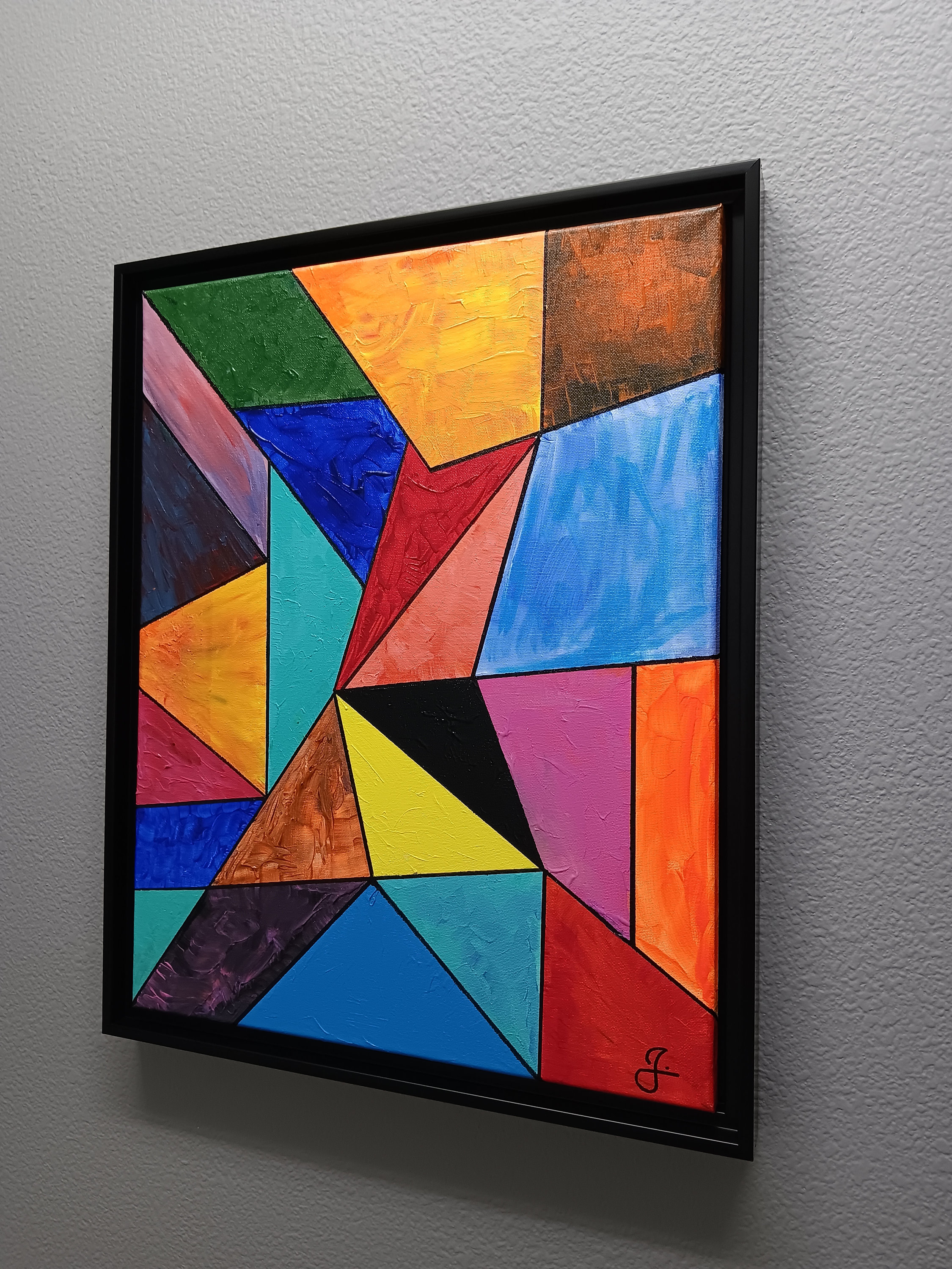 Triangles Abstract Art Painting on 20" X 16" ( 50.8 Cm X 40.6 Cm ...