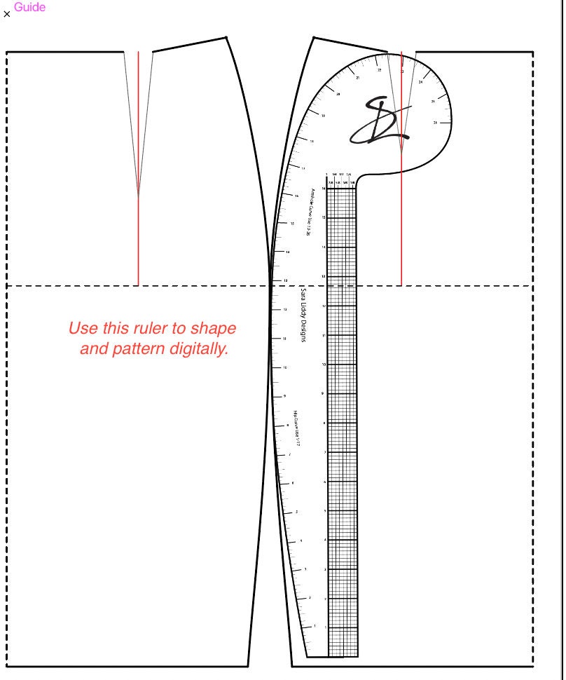 Digital Styling Ruler With Hip Ruler, Armhole Ruler, 1x16 Design Ruler ...