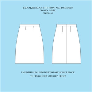 Basic Skirt Block Sewing Pattern, Sewing Block, Graded Pattern, US Size ...