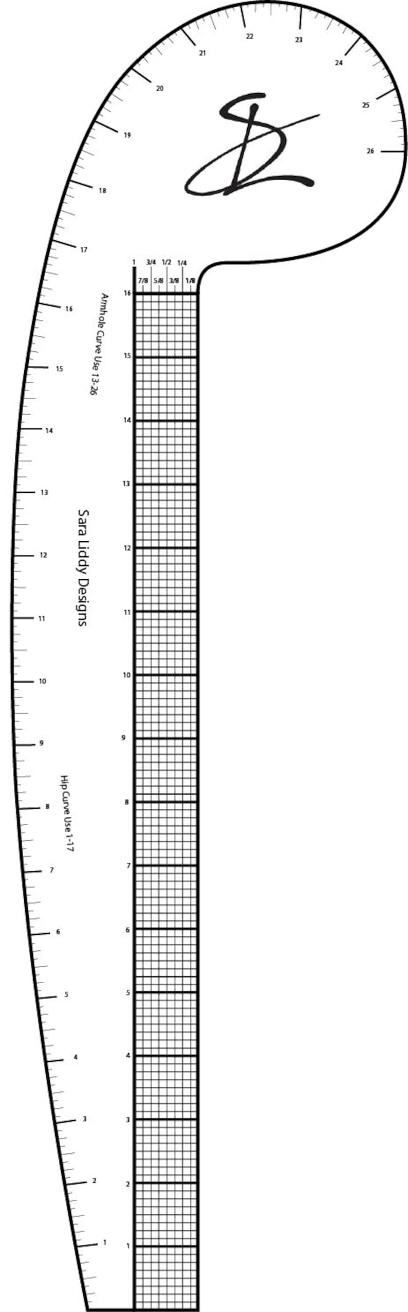 Digital Styling Ruler With Hip Ruler, Armhole Ruler, 1x16 Design Ruler ...