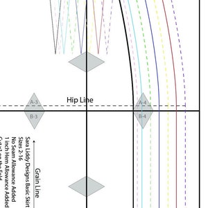 Basic Skirt Block Sewing Pattern, Sewing Block, Graded Pattern, US Size ...