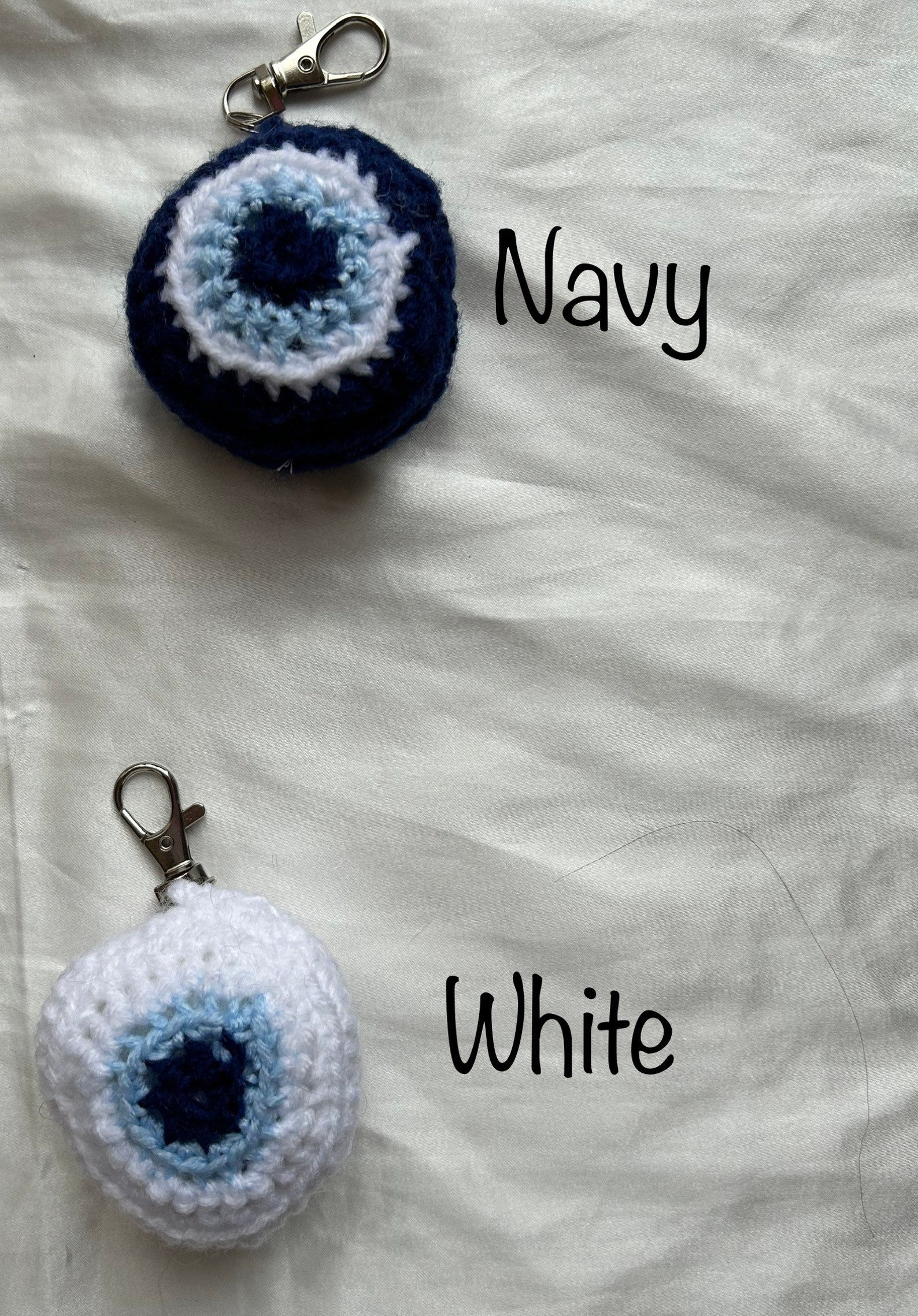 Evil Eye Keychain Hand Crocheted - Etsy