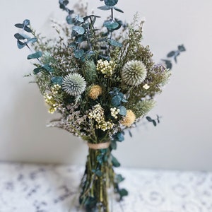 Emerald Dried Flower Bouquet / Green Vibrant Dry Flowers / - Etsy