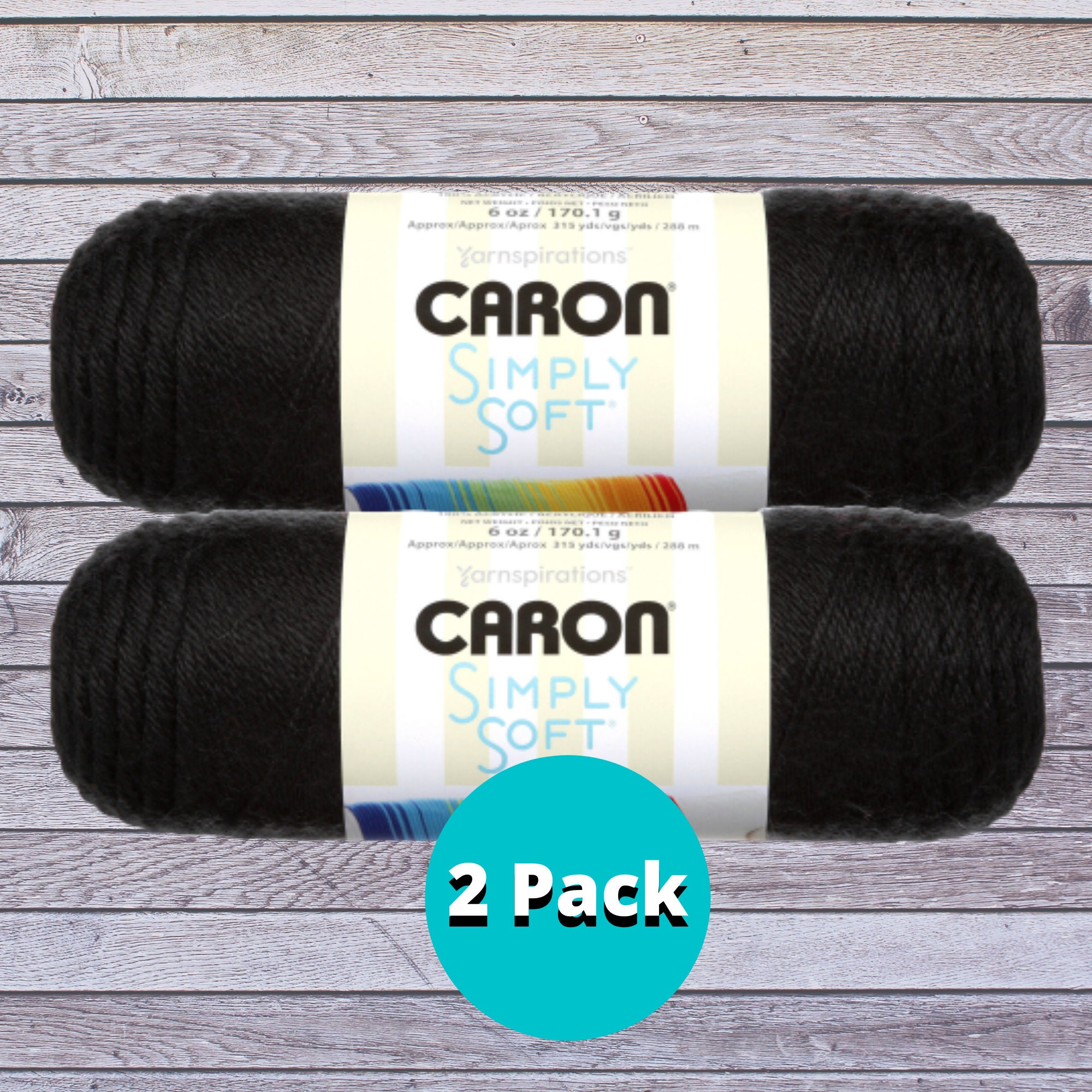 Black Caron Simply Soft Ombre Yarn Solids 2-pack 6 Oz. Acrylic Yarn ...