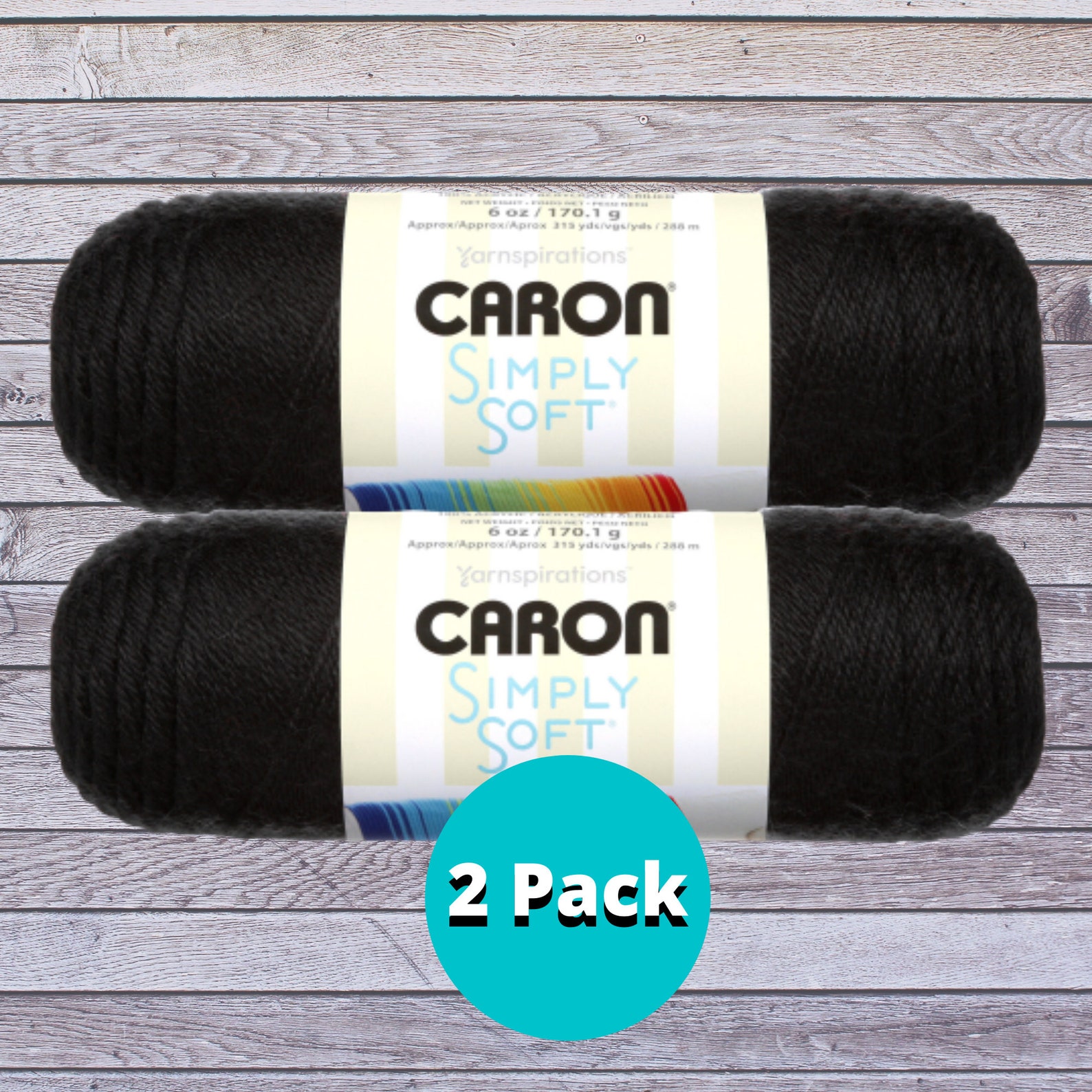 Black Caron Simply Soft Ombre Yarn Solids 2-pack 6 Oz. Acrylic Yarn ...